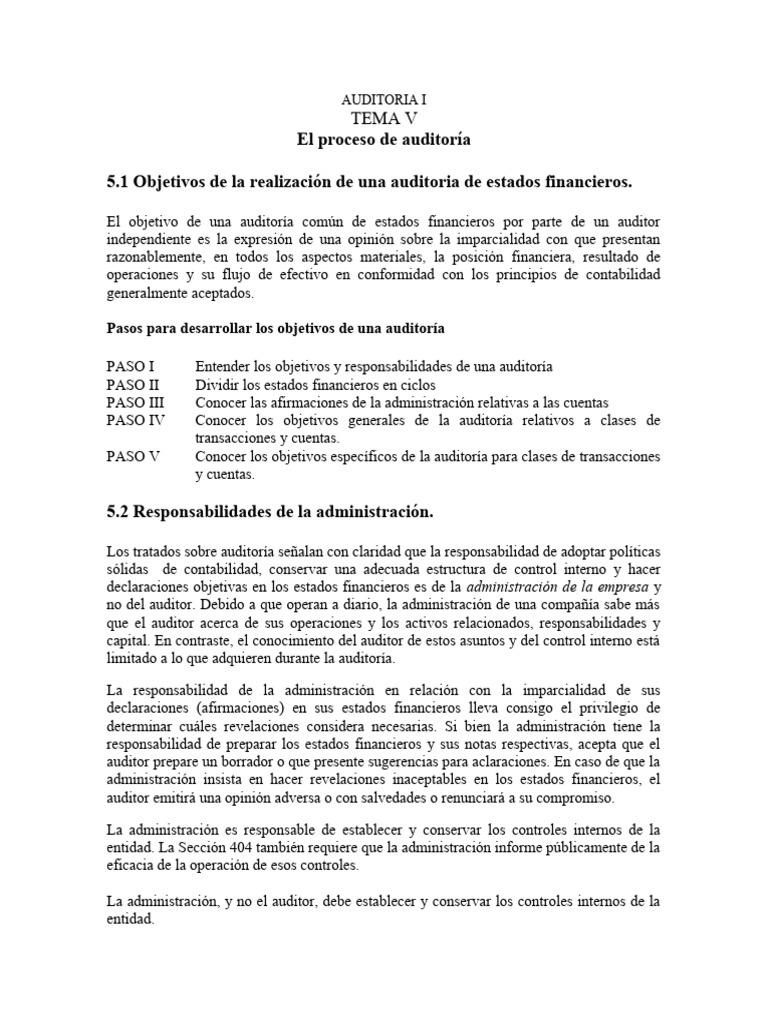 El Proceso de Auditoria | PDF | Auditoría | Estado financiero