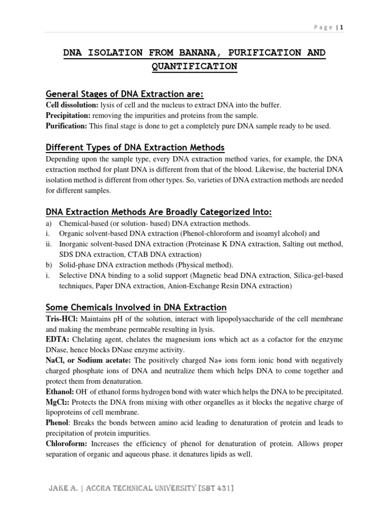 Dna Extraction Protocol | PDF | Dna | Protein Purification
