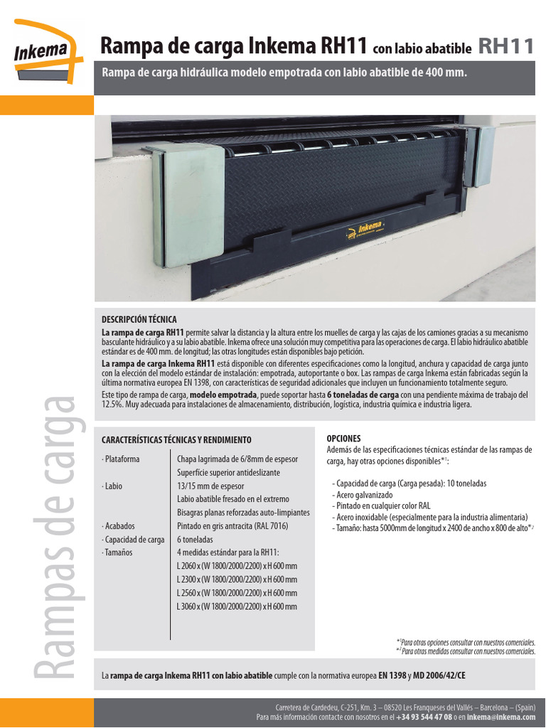 Rampa de Carga Inkema RH11: Rampa de Carga Hidráulica Modelo Empotrada ...