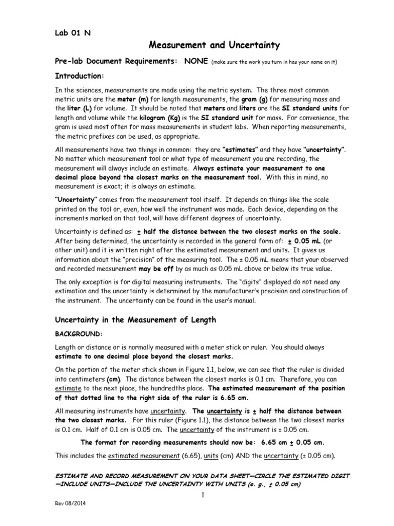 01N Measurement and Uncertainty 15-16 | PDF | Significant Figures ...