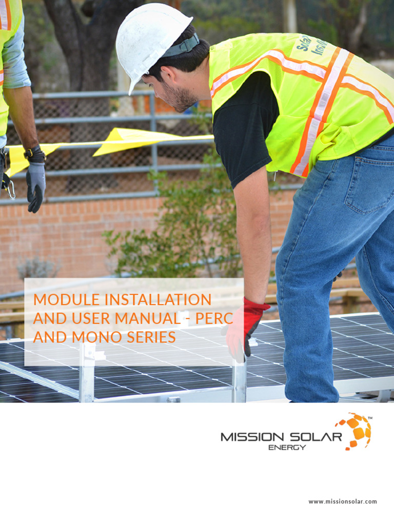 Mission Solar Installation Manual | PDF | Solar Panel | Photovoltaics