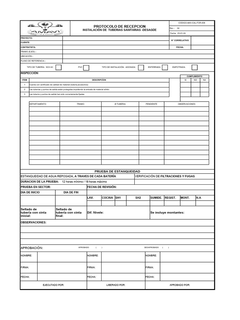 Protocolo Deague | PDF | Ingeniería mecánica | Plomería