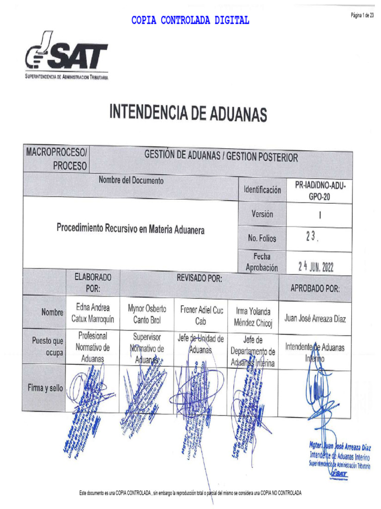 Copia Controlada del Documento | PDF