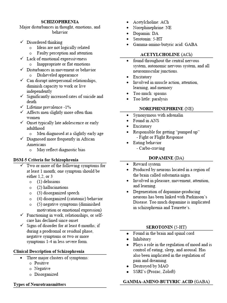 NCM 117 - Trans | PDF | Neurotransmitter | Psychotherapy