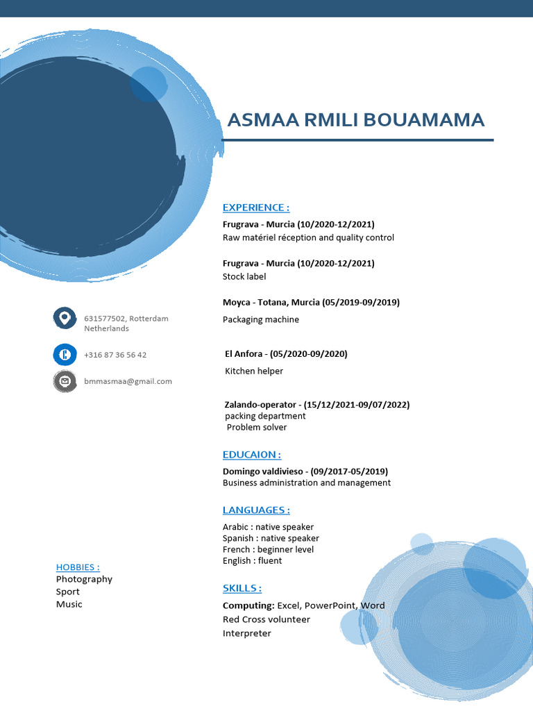Asmaa Rmili Bouamama CV - Removed | PDF