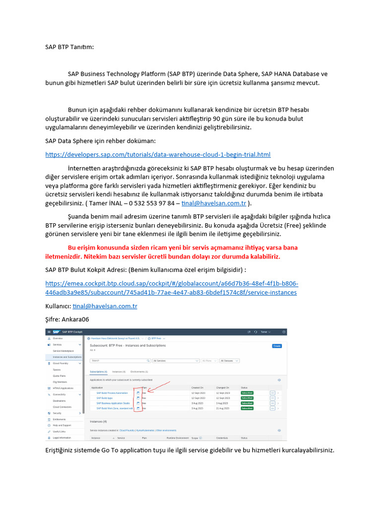 SAP BTP Tanıtım Dökümanı 20230915 | PDF