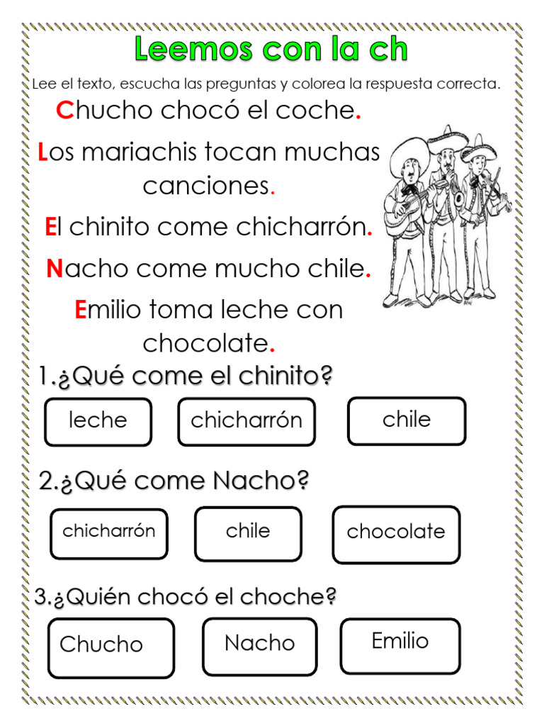 LECTURAS LETRAS CH, K, W. | PDF