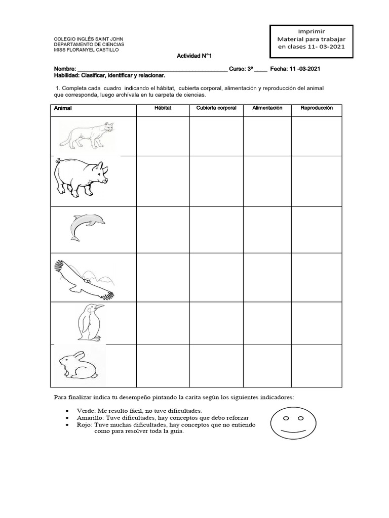 GUIA N ° 1 Ciencias 3° Básicos | PDF