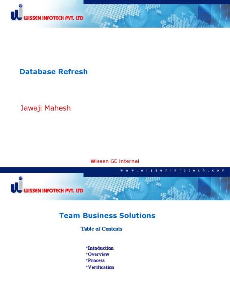 Database Refresh | PDF | Backup | Databases