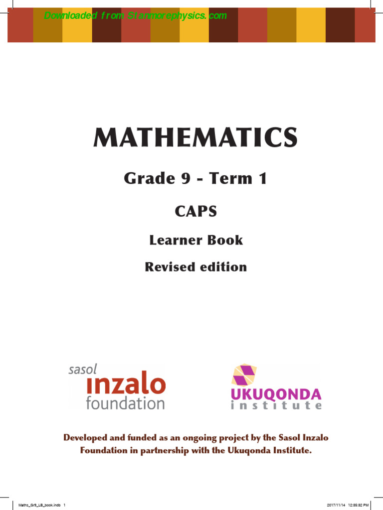 Math Gr9 Learner Book Term 1 | PDF | Numbers | Integer