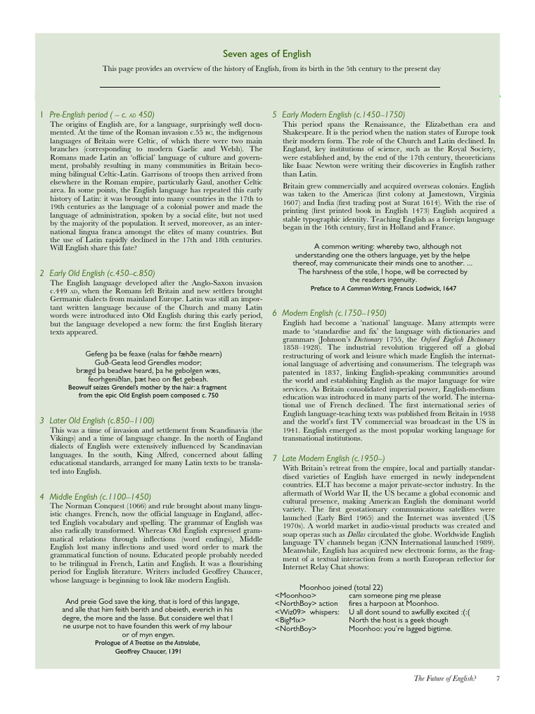 (Graddol) The 7 Ages of English | PDF | English Language | Celts