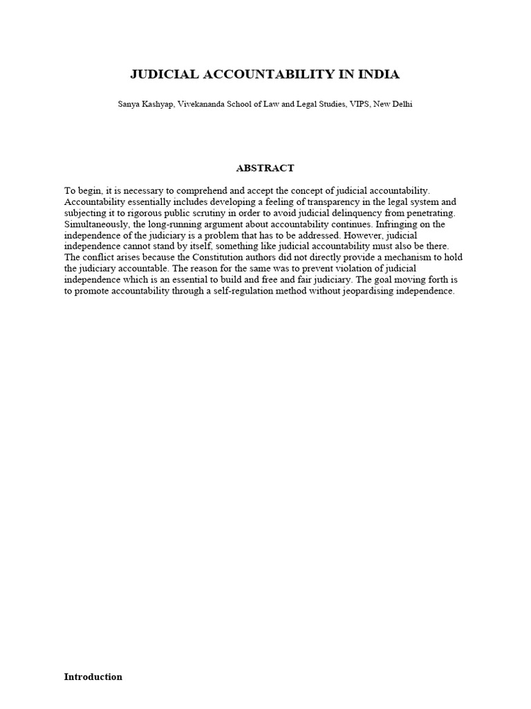 Judicial Accountability in India | PDF | Impeachment | Judiciaries
