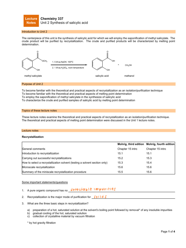 CH 337 - Unit 1 Lecture Notes | PDF | Solubility | Chemical Processes CH 337 - Unit 1 Lecture Notes | PDF | Solubility | Chemical Processes