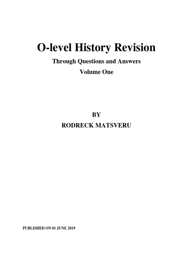 O-Level History Revision Guide | PDF | Cost Of Living | League Of Nations