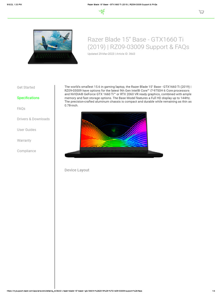 Fiche Technique Razer Blade 15 | Download Free PDF | Hdmi | Computing