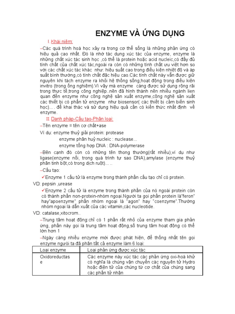Enzyme Và NG D NG | PDF