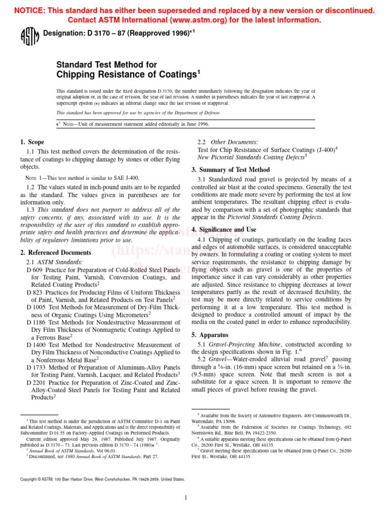 Astm D3170 87 1996 | PDF | Coating | Paint