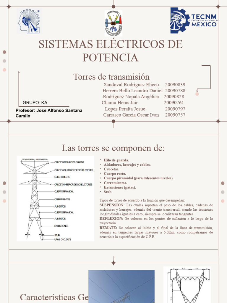 Tipos y características de torres de transmisión | PDF | Aislador ...
