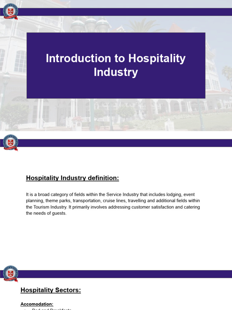 Overview of the Hospitality Industry | PDF | Hotel | Hostel