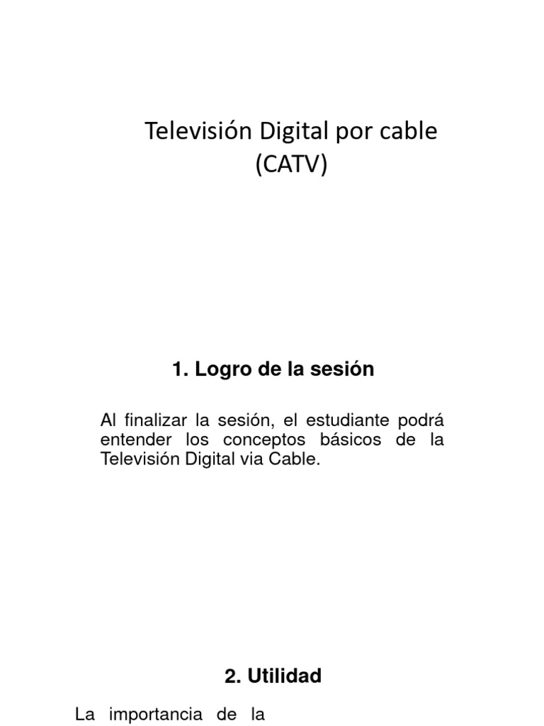 1.S01.s2 La Televisión CATV | PDF | Televisión por cable | Televisión