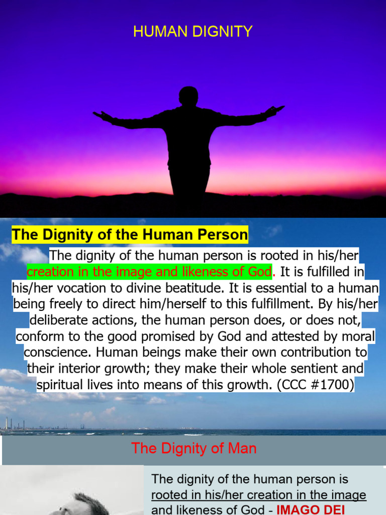 Rs 1 Dignity Of The Human Person Pdf Image Of God Dignity