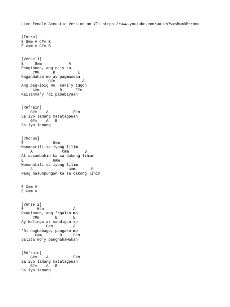 Lilim Chords 0 Pdf