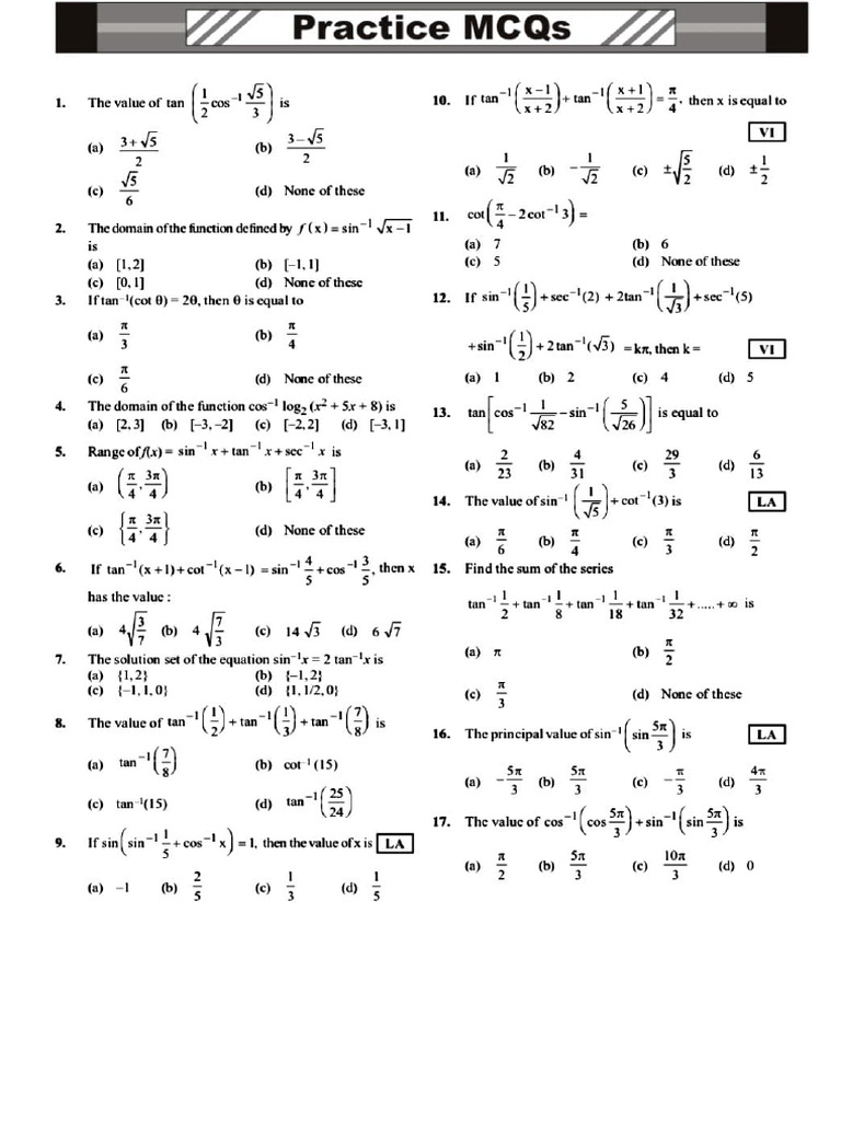 Inverse Trigonometry DPP | PDF | Mathematical Objects | Equations
