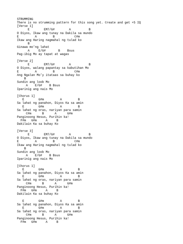 Diyos Ka Sa Amin Chords 0 | PDF