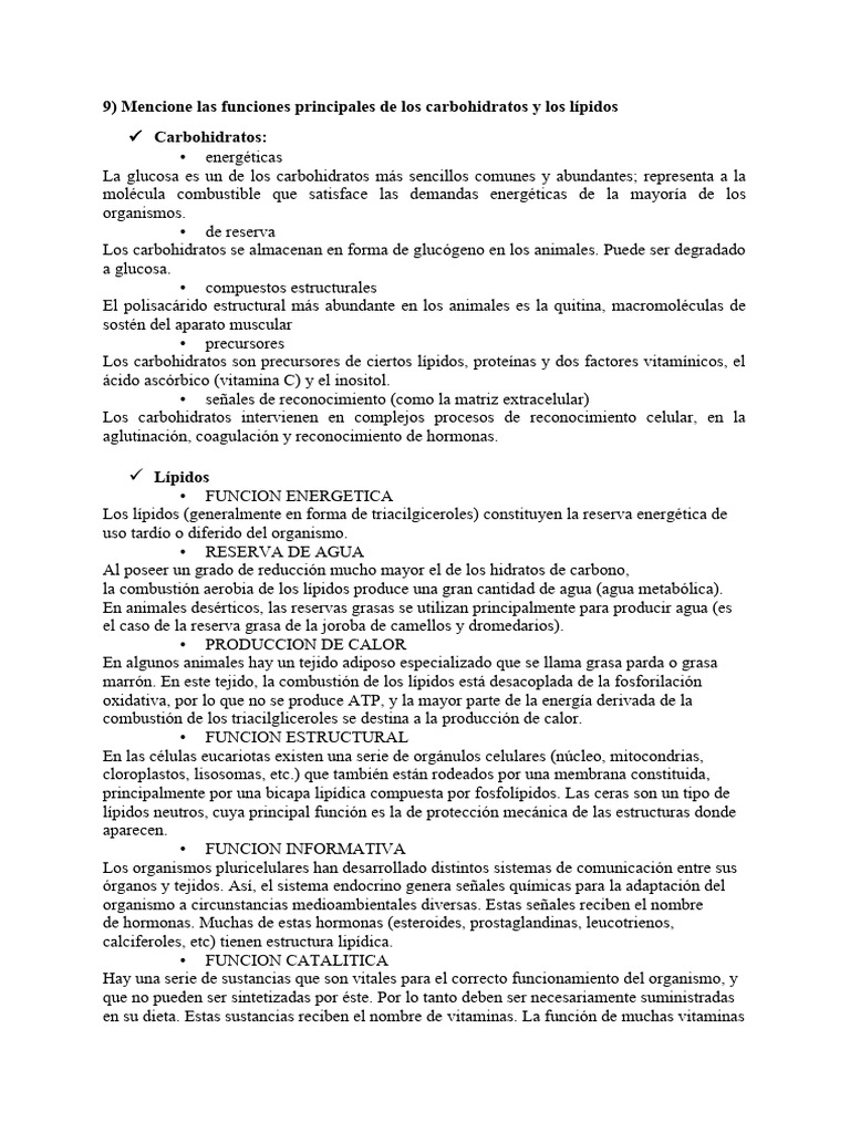 Bio 9 | PDF | Lípido | Carbohidratos