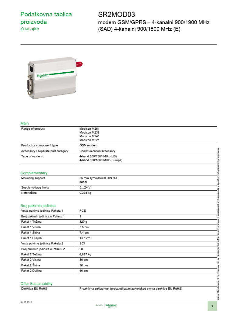 Logic Controller - Modicon M221 - SR2MOD03 | PDF