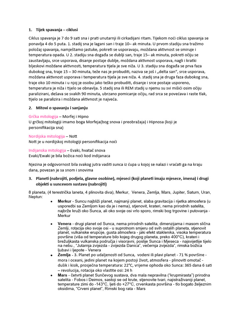 Prirodoslovlje Drugi I Zadnji Kolokvij | PDF