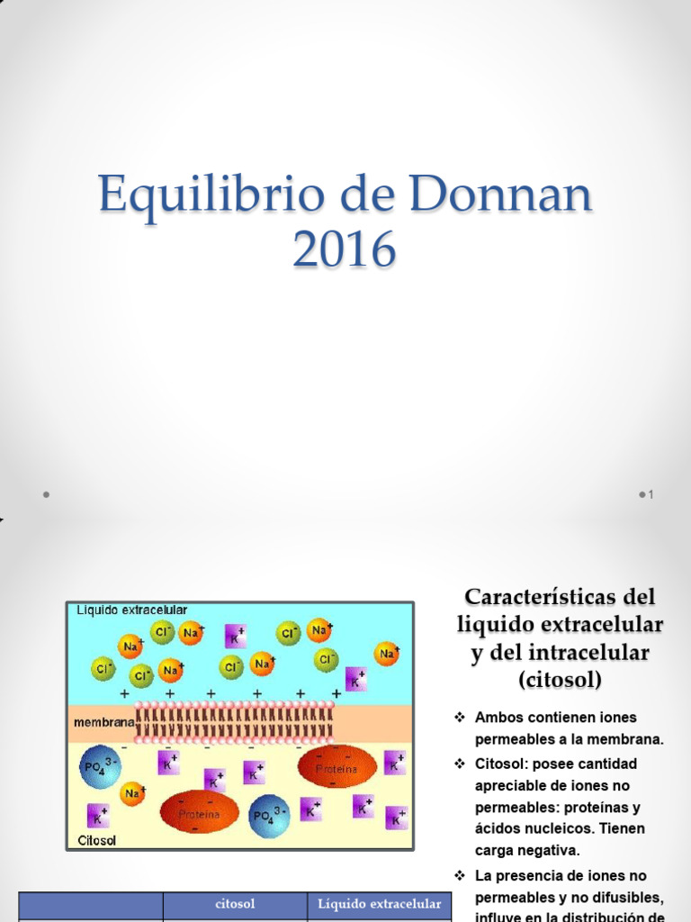 Equilibrio de Donnan | PDF | Citosol | Química