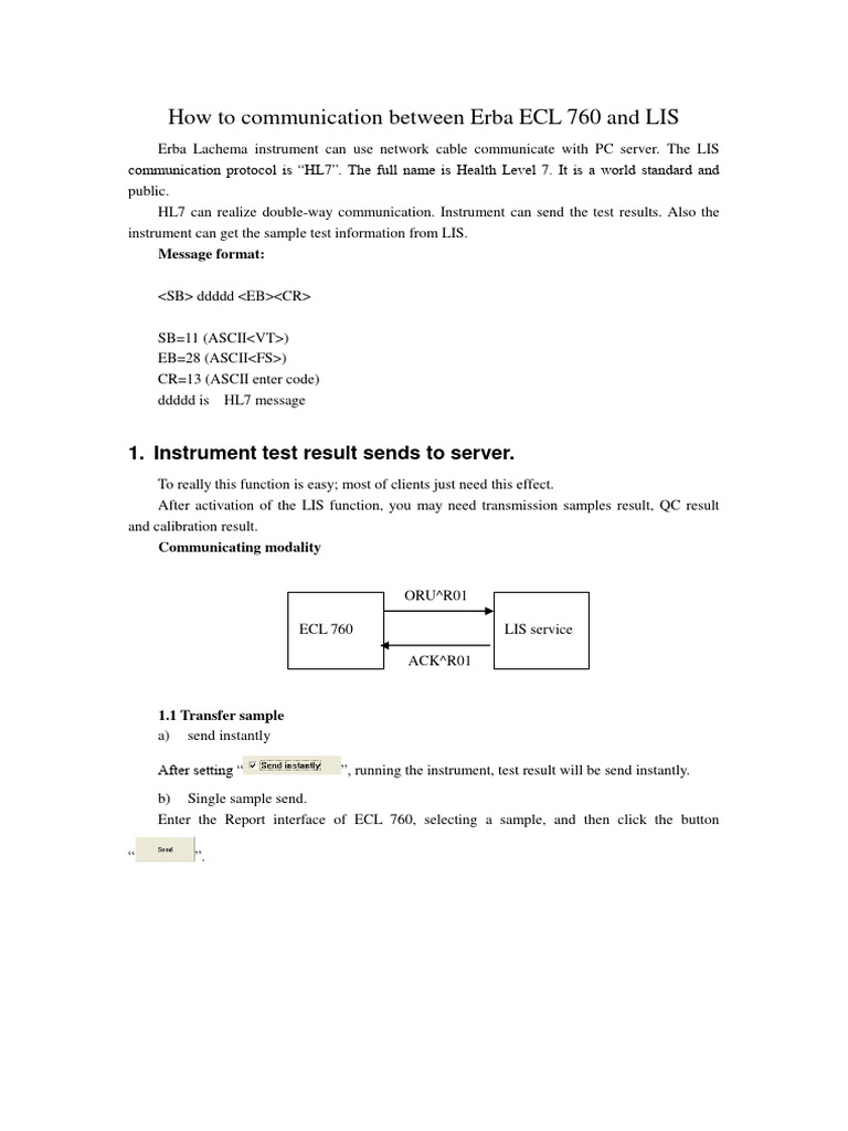 3.how To Communication Between ERBA ECL 760 and LIS | Download Free PDF | Computer Science ...