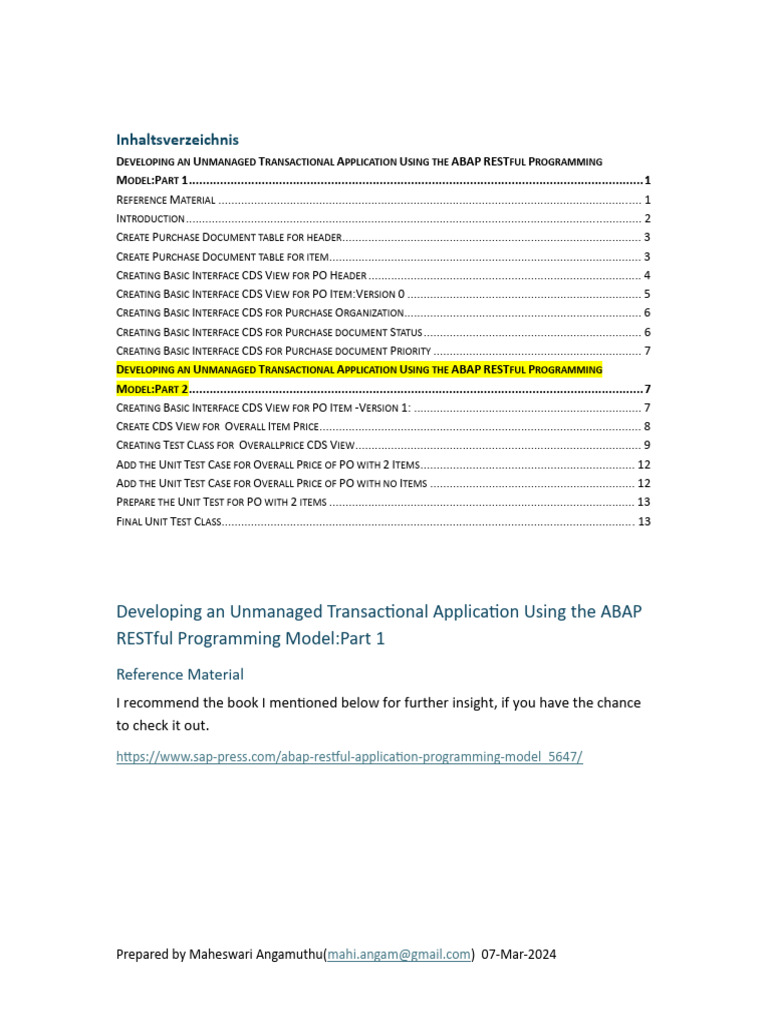 ABAP RAP Unmanaged Transactional Apps - Part2 | PDF | Computer Programming | Software Engineering