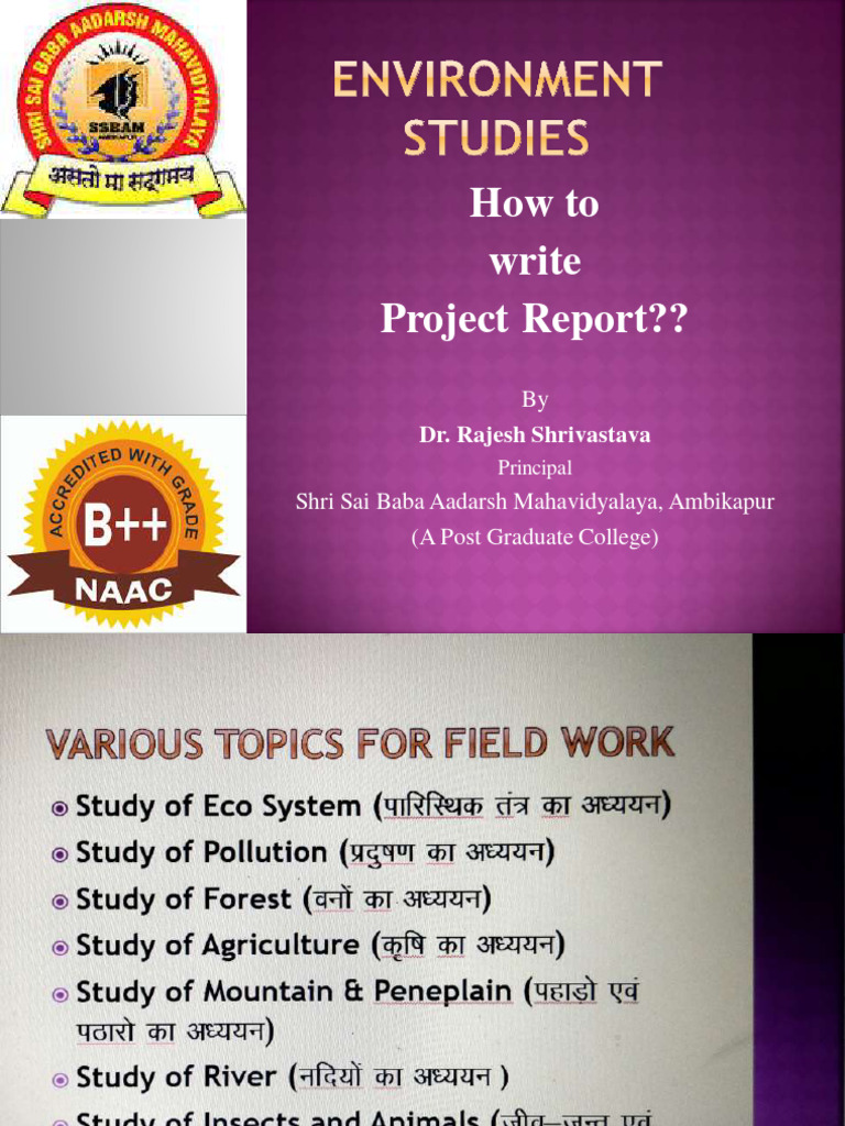 How To Write EVS Project Report | PDF | Natural Environment | Earth Sciences