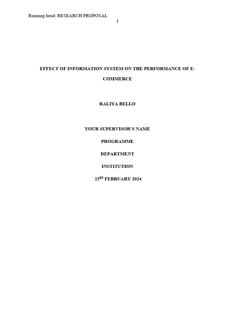 Thesis Proposal Template APA | PDF | E Commerce | Performance Indicator