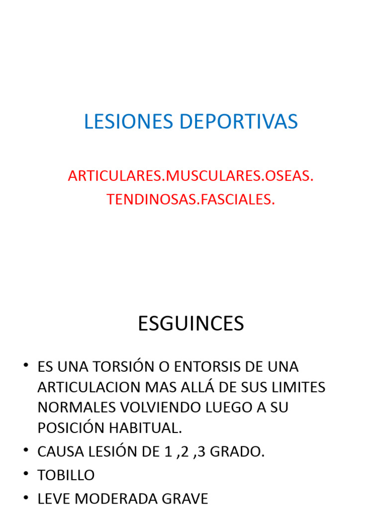 Lesiones Deportivas | PDF