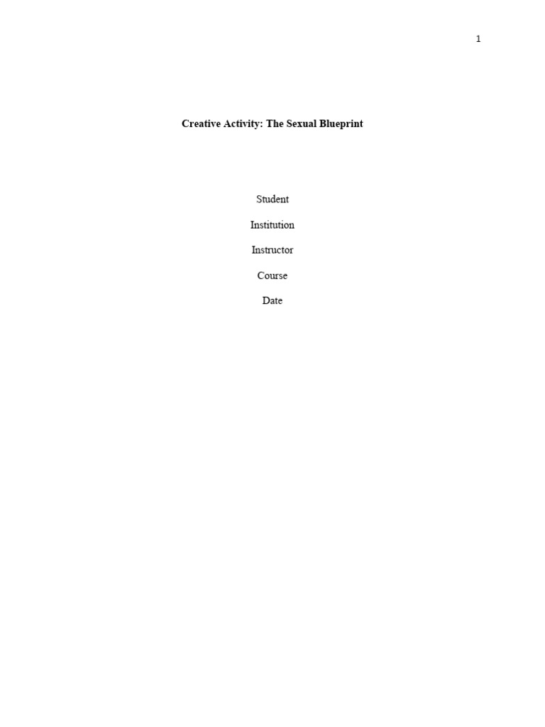Creative Activity - Edited.edited | PDF | Human Sexuality | Experience