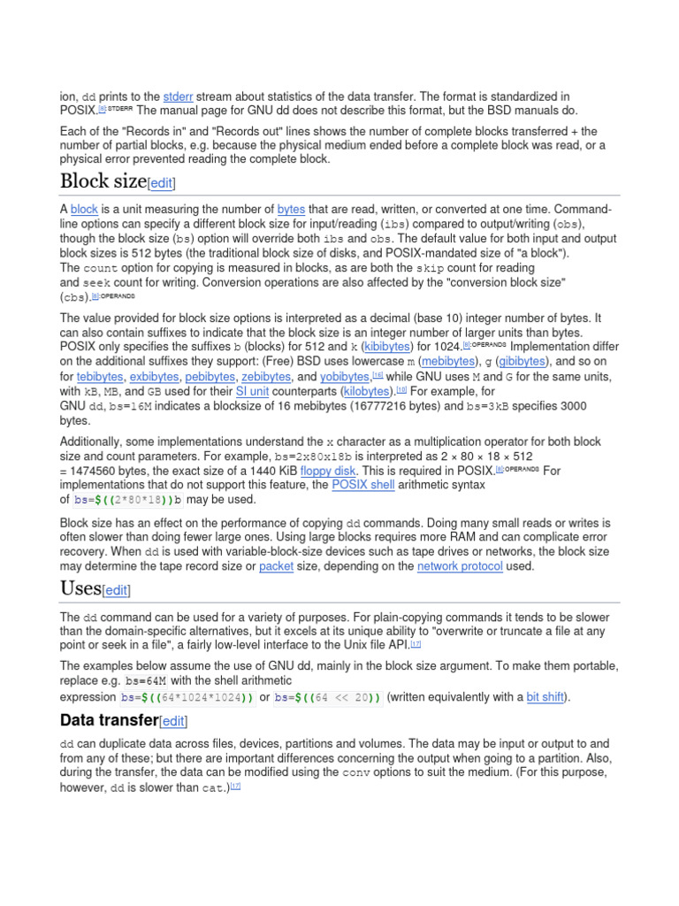 Block Size: Stderr | PDF | Byte | Computing