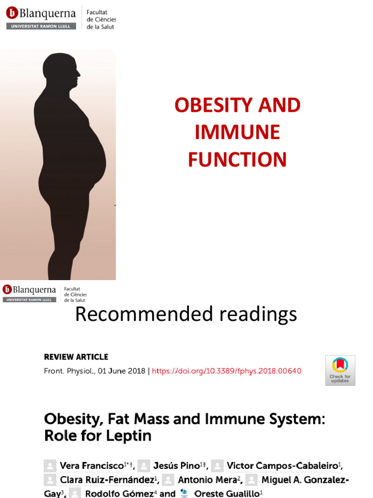 Obesity's Impact on Immune Function | PDF | Leptin | Adipose Tissue