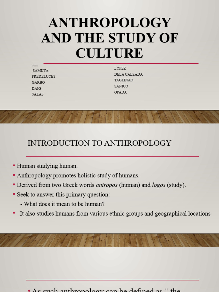 Antropology and The Study of Culture (Autosaved) | PDF | Anthropology ...