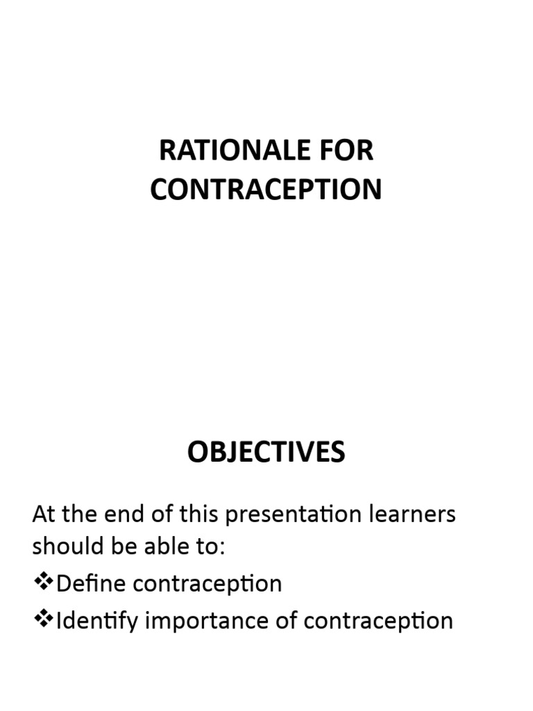 Importance of Contraception Explained | PDF