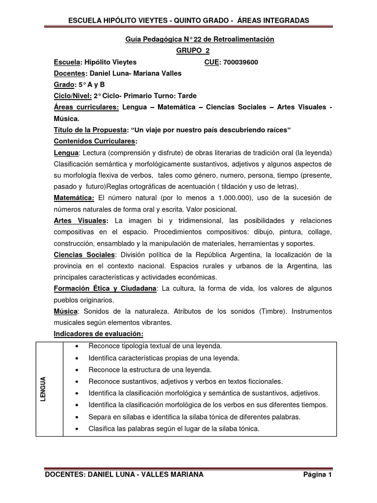 Planificación 5to | PDF | Lingüística