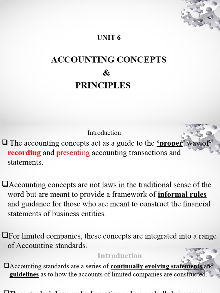 Six Key Accounting Concepts Explained | PDF | Generally Accepted ...