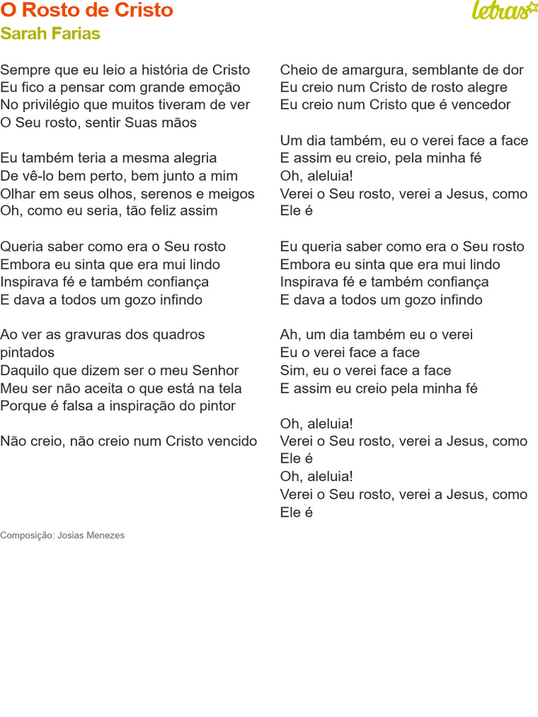 O ROSTO DE CRISTO - Sarah Farias (Impressão) | PDF