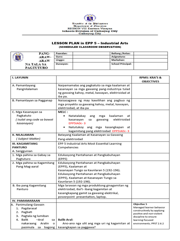 DLL Cot Grade 5 Ia | PDF
