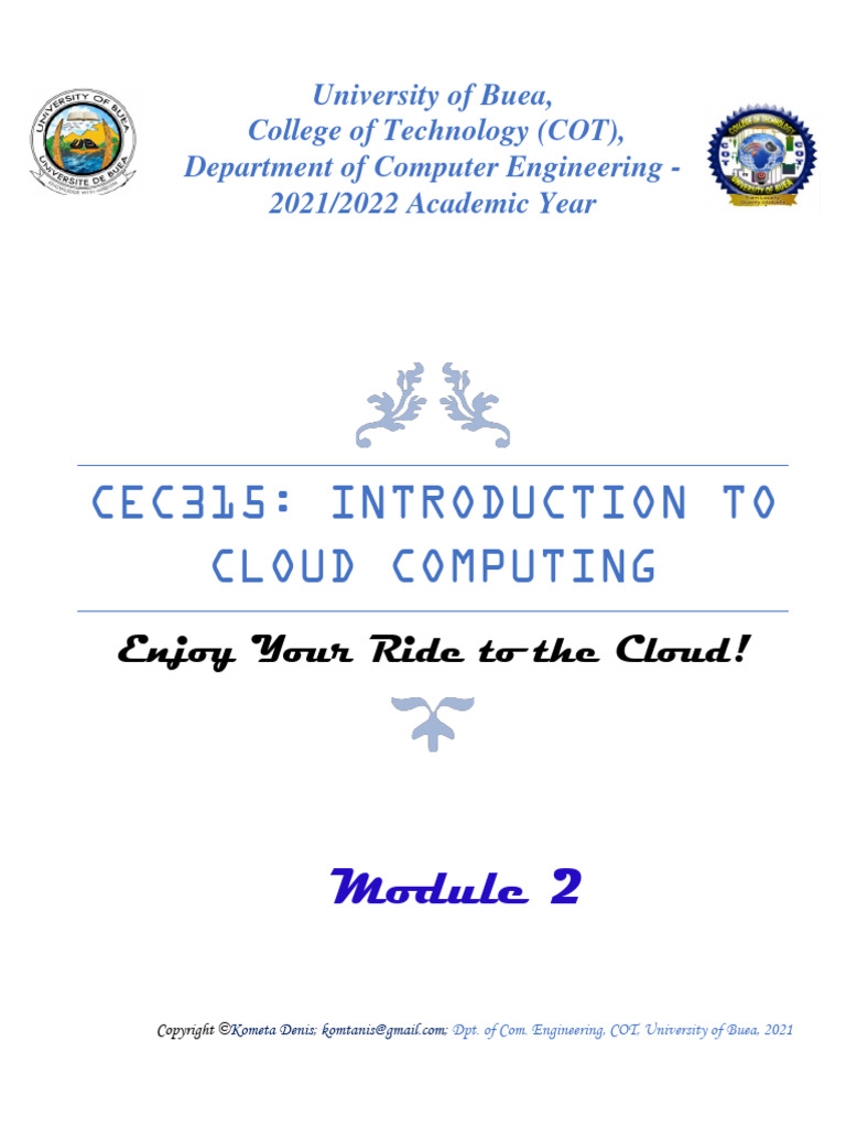CEC315 - Introduction To Cloud Computing - Module 2 OK | PDF | Cloud Computing | Computer Security