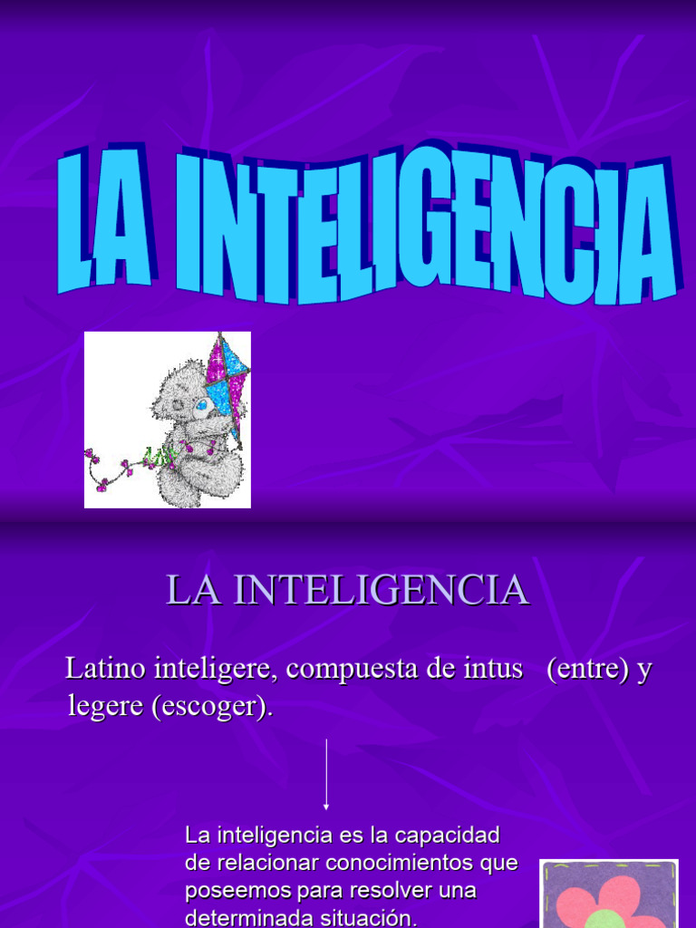 La Inteligencia | PDF | Inteligencia | Escala de inteligencia para adultos de Wechsler