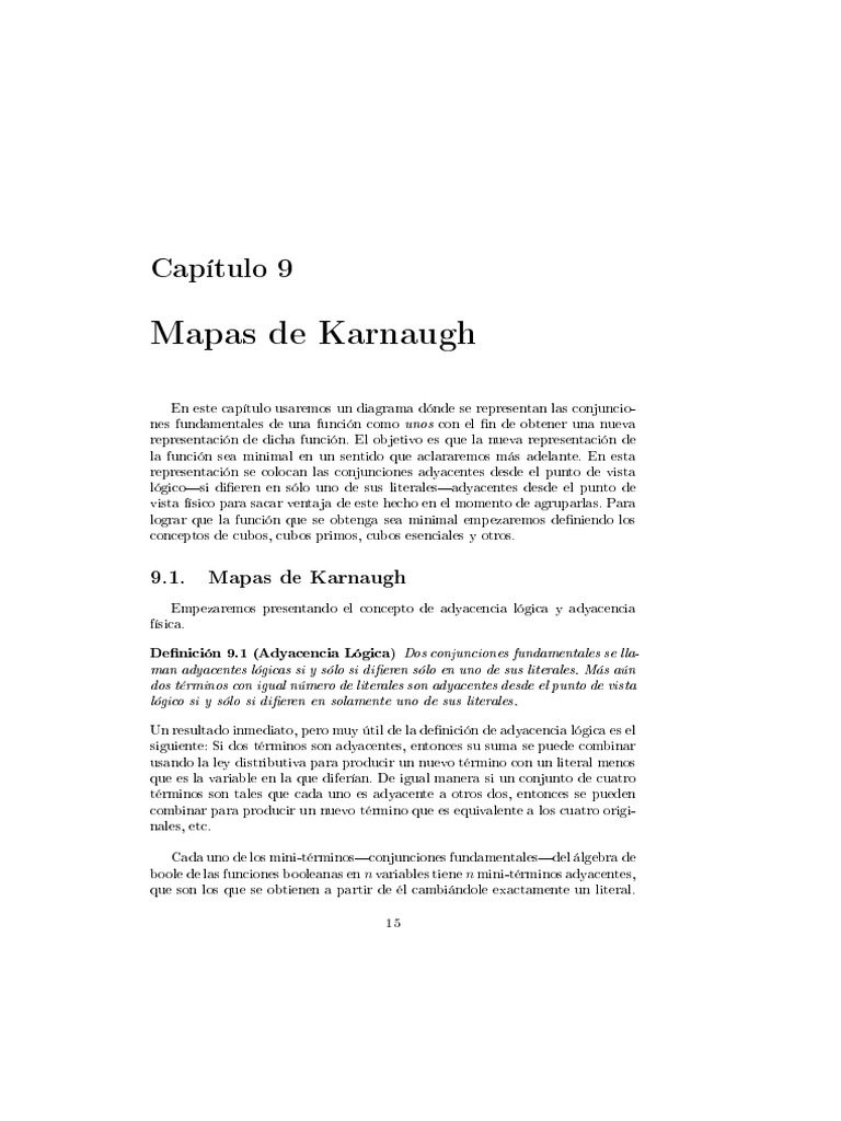 Mapas de Karnaugh. Capítulo Mapas de Karnaugh | PDF | Función (Matemáticas) | Álgebra de Boole