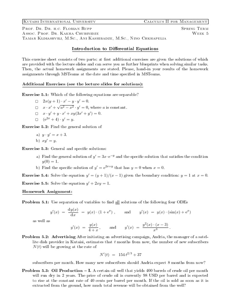 05 Homework | PDF | Equations | Mathematical Objects